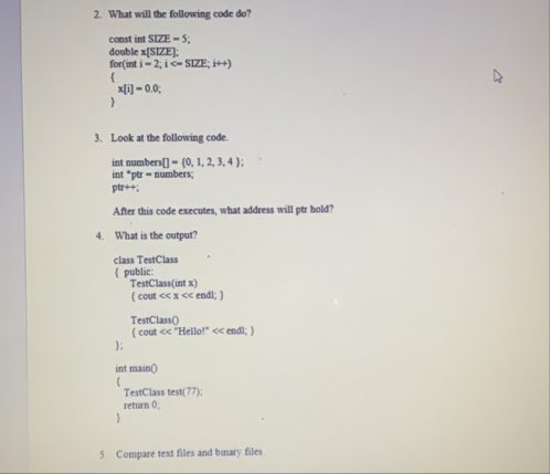 Solved What will the following code do?Look at the following | Chegg.com