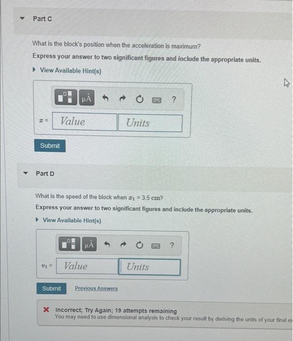 Solved A 100 g block attached to a spring with spring | Chegg.com