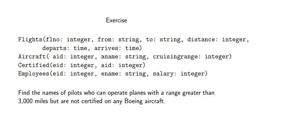 Solved write the query in relational calculus, tuple | Chegg.com