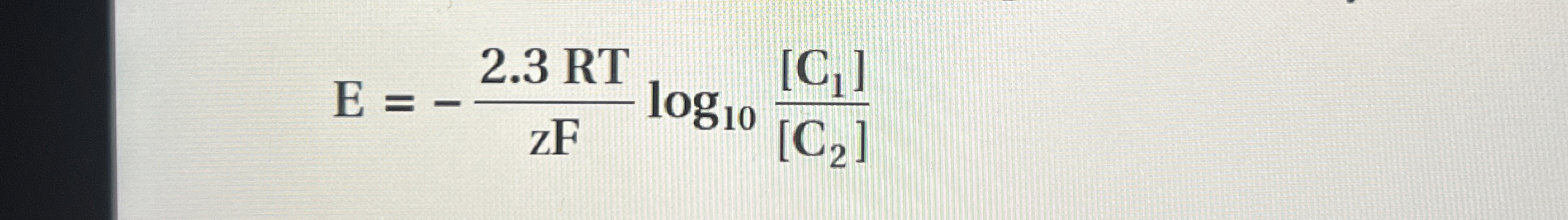 High Quality SOLUTION E=-2.3RTzFlog10([C1][C2]) | Chegg.com