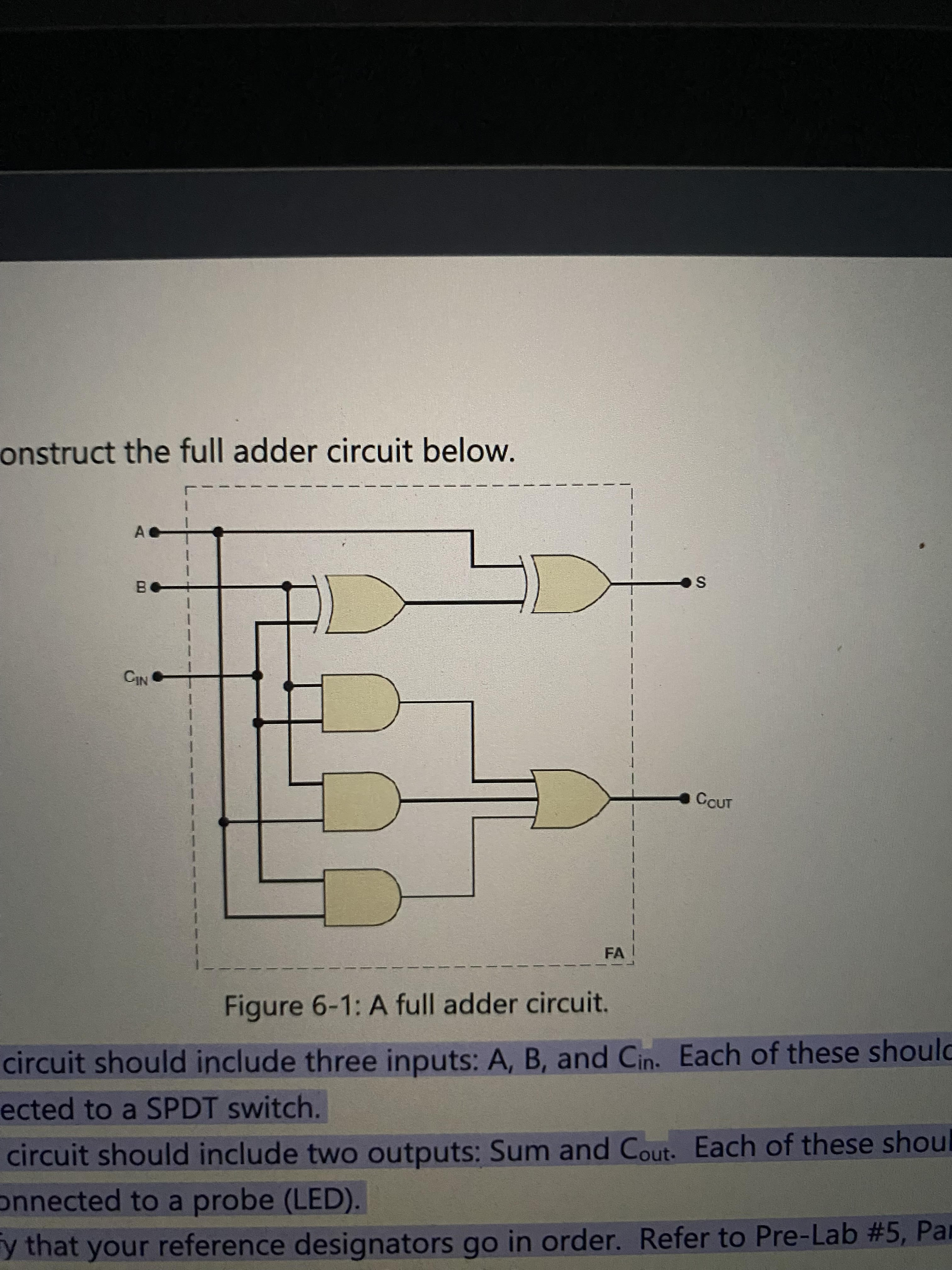 Solved Your circuit should include three inputs: A, ﻿B, ﻿and | Chegg.com