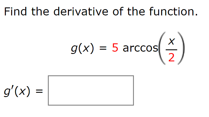 Solved Find the derivative of the | Chegg.com