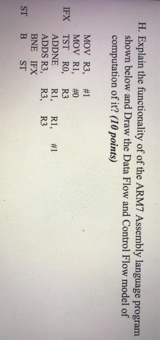 Solved H Explain The Functionality Of Of The Arm7 Assembly