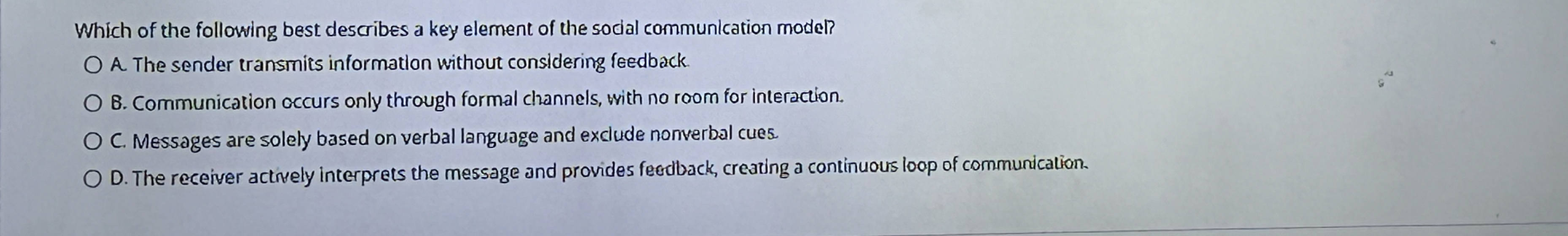 Solved Which of the following best describes a key element | Chegg.com