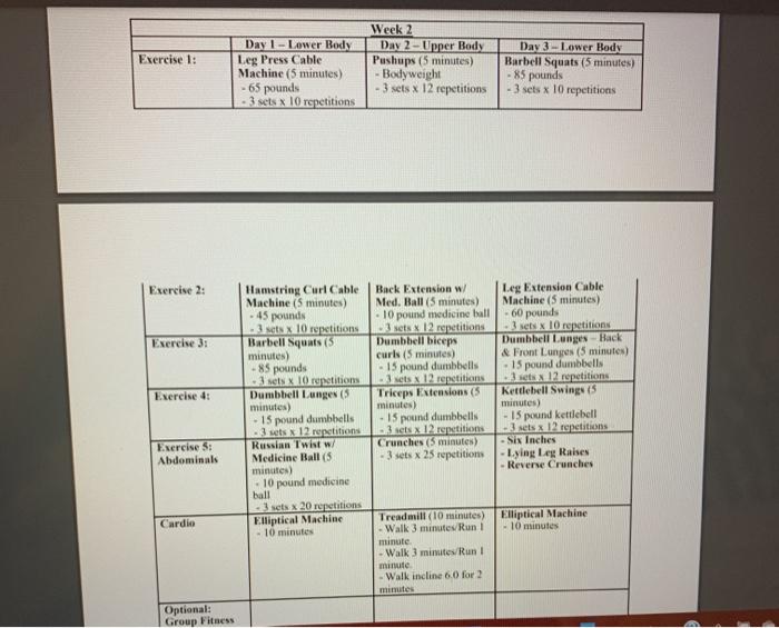 Physical Activity Plan Assignment Instructions & | Chegg.com