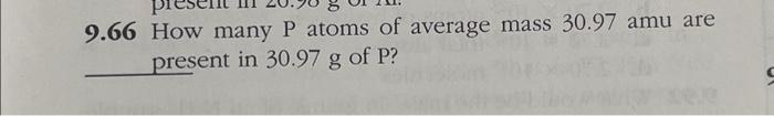 Solved 9.62 What is the mass, in grams, of atoms whose | Chegg.com