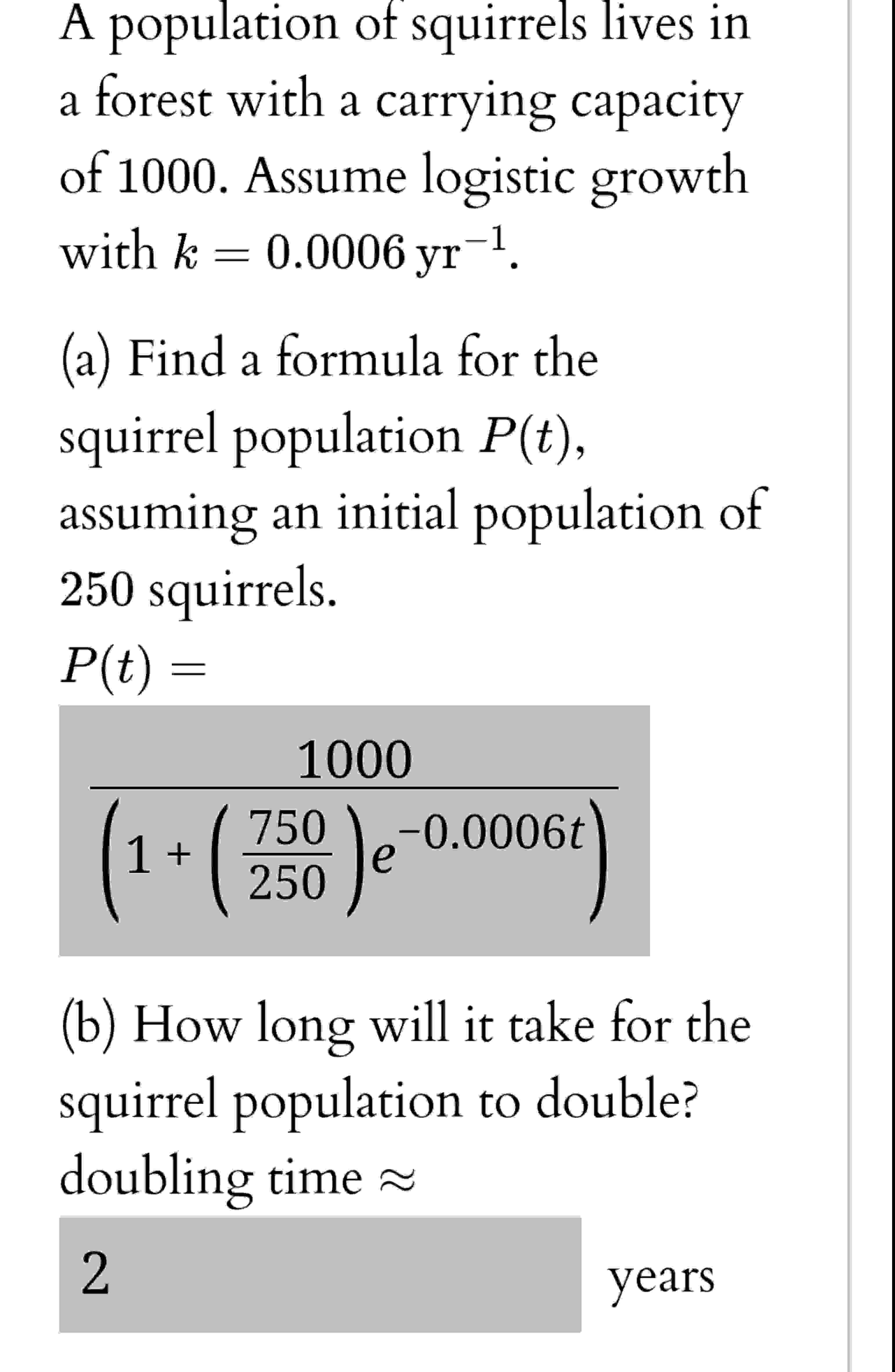 Solved A population of squirrels lives ina forest with a | Chegg.com