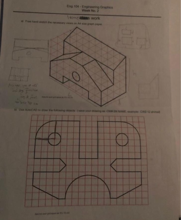 Solved Eng. 104 - Engineering Graphics Week No. 2 Home as | Chegg.com