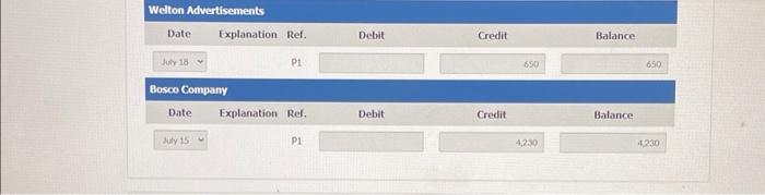 Welton AdvertisementsAocounts Payable Sulsidlary | Chegg.com