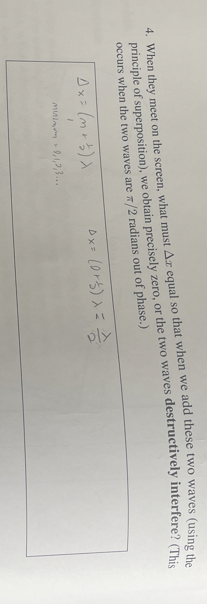 Solved When they meet on the screen, what must Δx ﻿equal so | Chegg.com