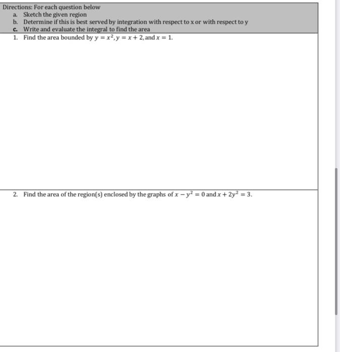 Solved Directions: For each question below a. Sketch the | Chegg.com