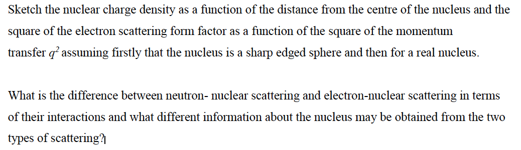 Solved Sketch the nuclear charge density as a function of | Chegg.com