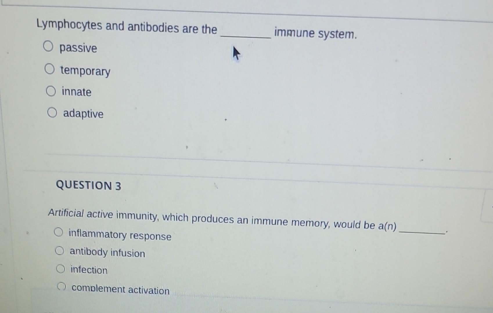 Solved Lymphocytes and antibodies are the immune system. | Chegg.com
