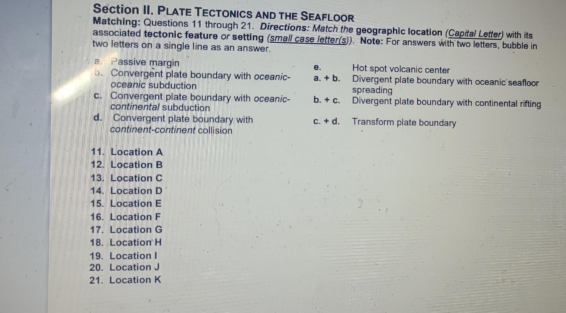 Solved Section II. PLATE TECTONICS AND tHE SEAFLOOR | Chegg.com