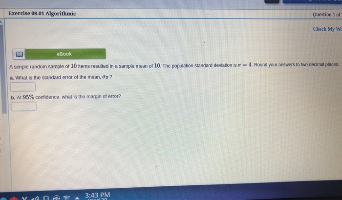 Solved Exercise 08.01 Algorithmic Question 1 of Check My WC | Chegg.com