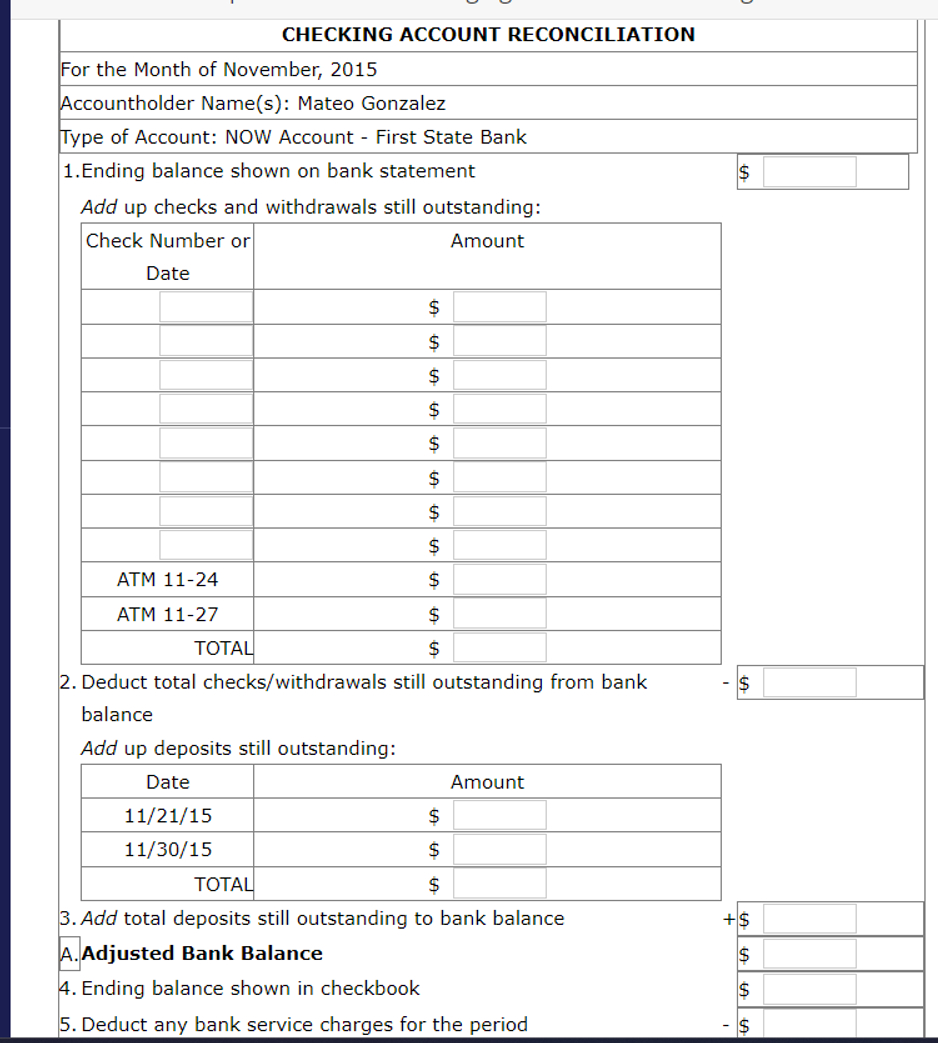 Solved Chapter 4Financial Planning Exercise 6Checking | Chegg.com