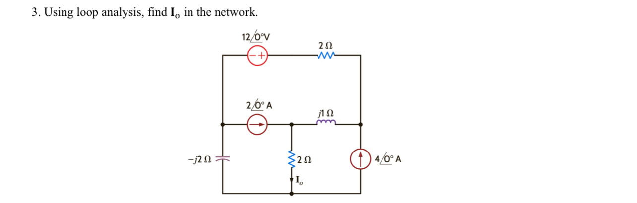 Solved Using loop analysis, find I0 ﻿in the network. | Chegg.com
