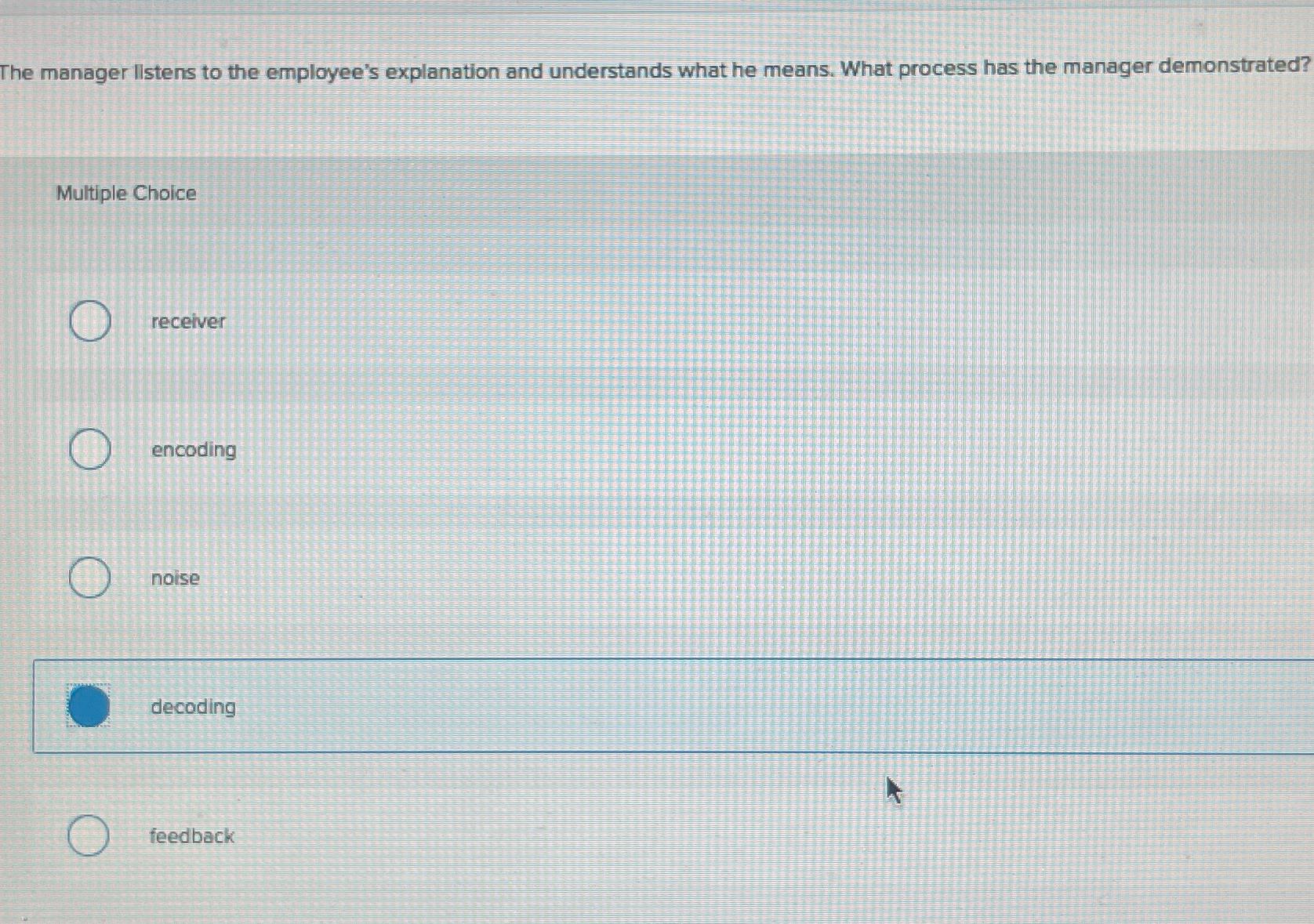 Solved The manager listens to the employee's explanation and | Chegg.com