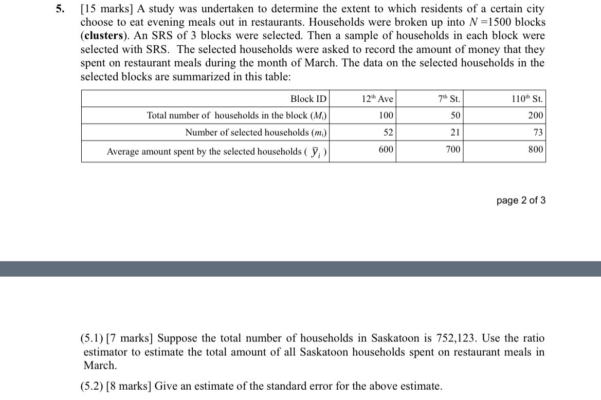 Solved [15 ﻿marks] ﻿A study was undertaken to determine the | Chegg.com