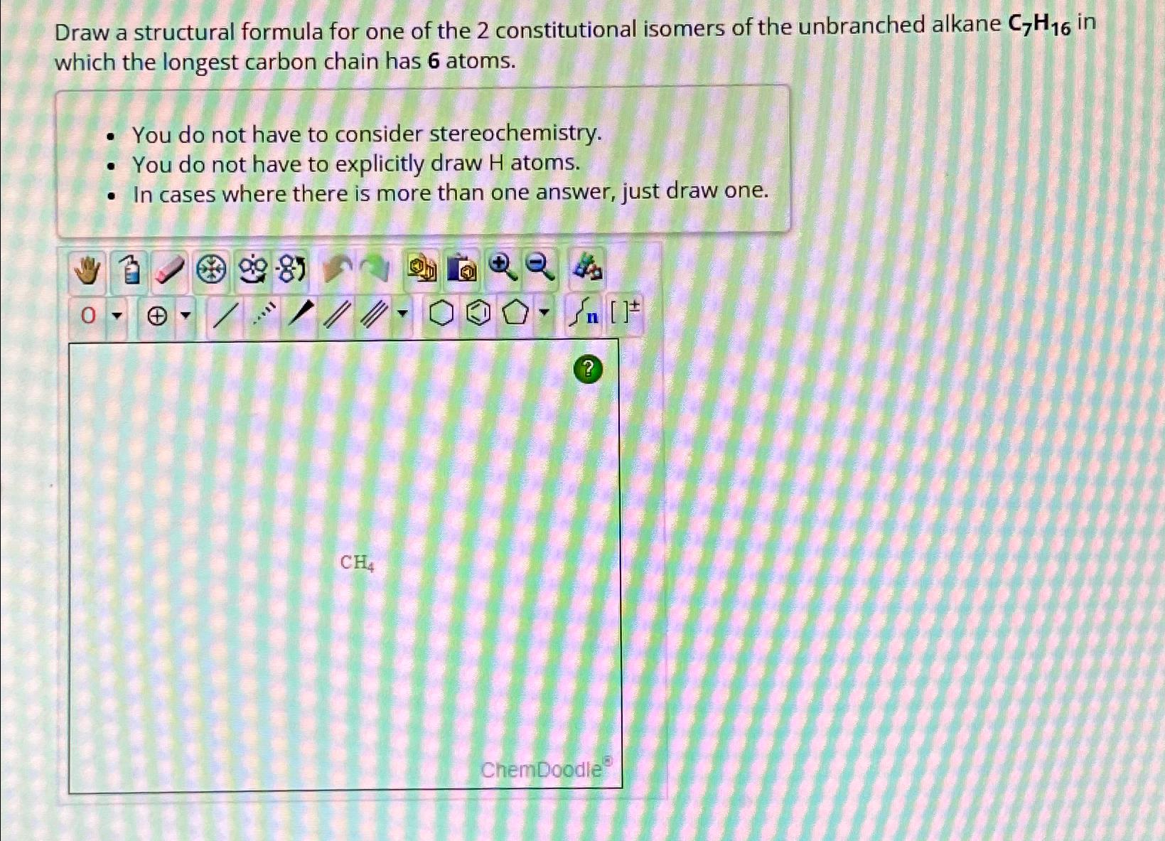 Solved Draw a structural formula for one of the 2 | Chegg.com