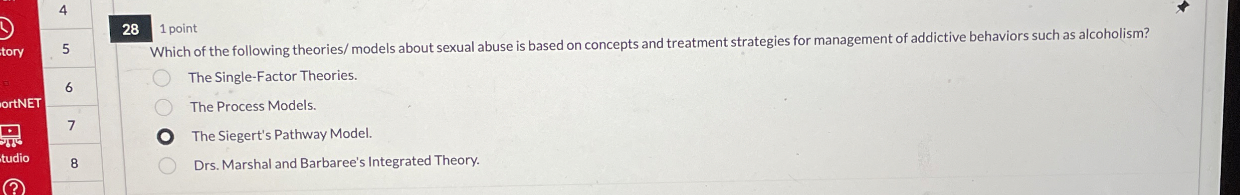 Solved Which of the following theories/ ﻿models about sexual | Chegg.com