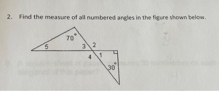 Solved Find the measure of all numbered angles in the figure | Chegg.com