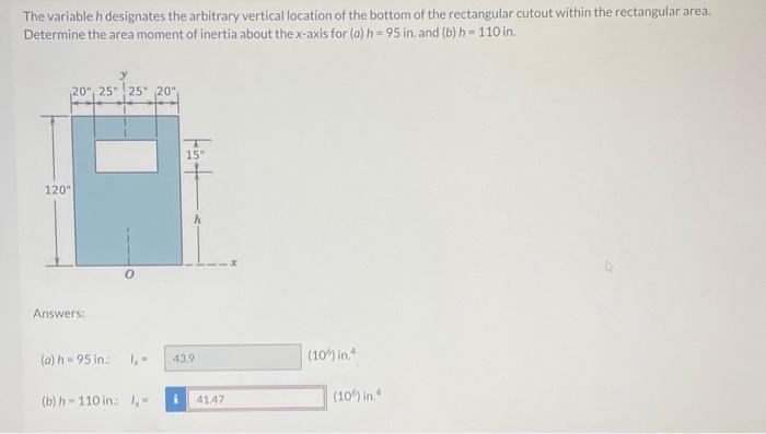 Solved The variable h designates the arbitrary vertical | Chegg.com