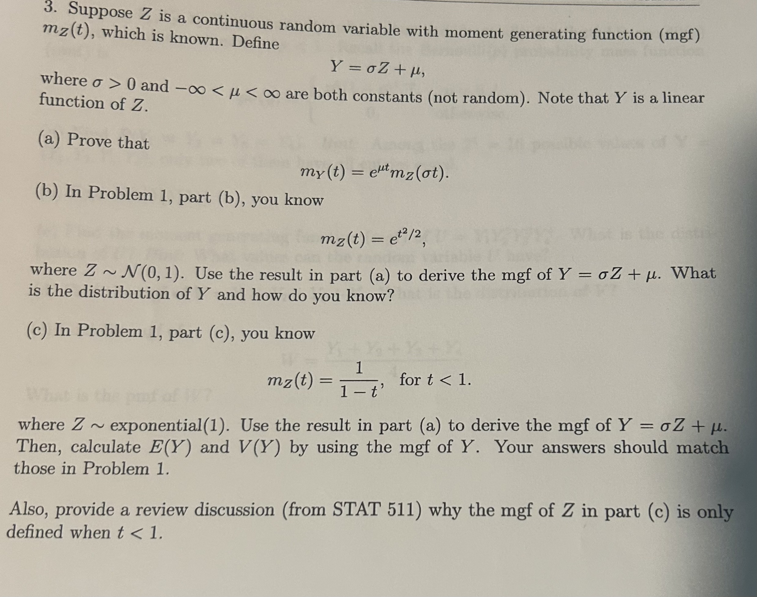 Solved Suppose Z ﻿is a continuous random variable with | Chegg.com