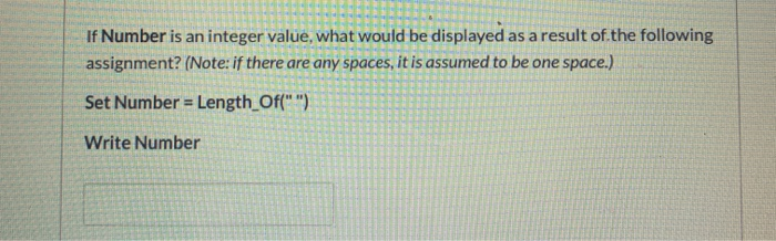 Solved If Number is an integer value, what would be | Chegg.com