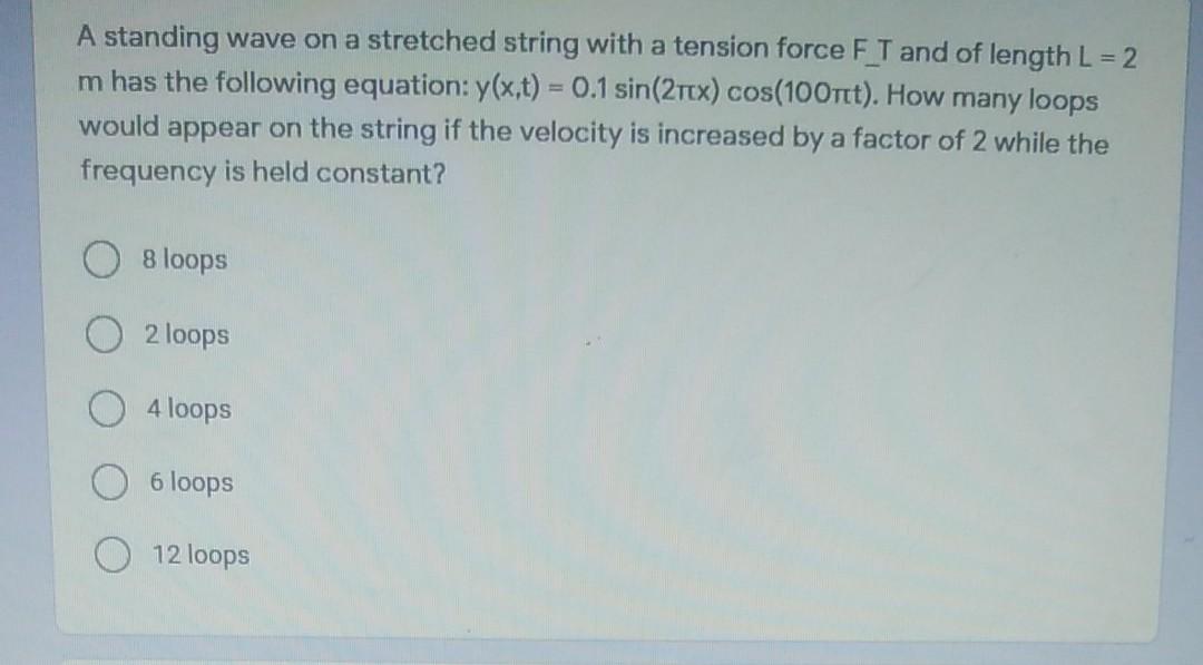 Solved A standing wave on a stretched string with a tension | Chegg.com