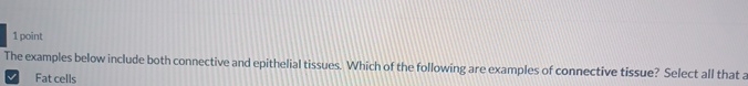 Solved 1 ﻿pointThe examples below include both connective | Chegg.com