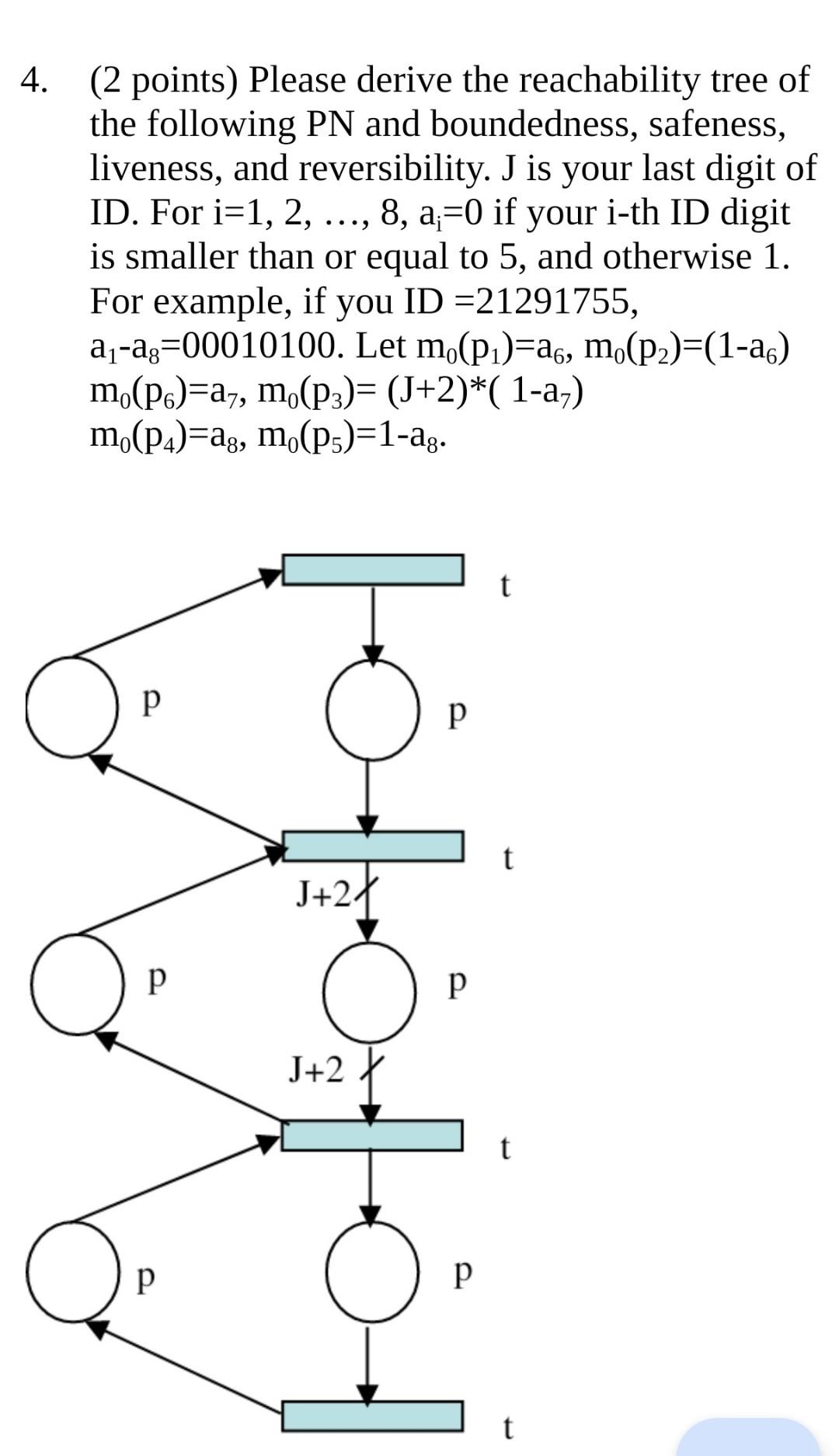Solved 4. (2 points) Please derive the reachability tree of | Chegg.com
