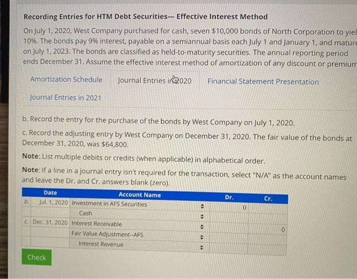 Solved Recording Entries for HTM Debt Securities- Effective | Chegg.com