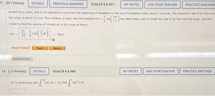 Solved Breathing is cycic, and a full respiratory cycle from | Chegg.com