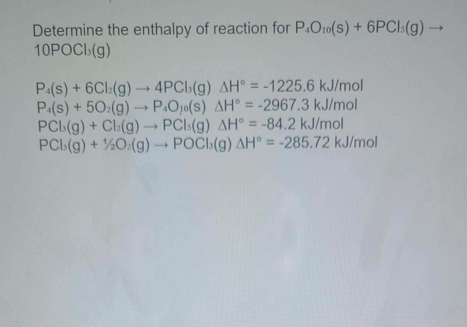 Solved Determine the enthalpy of reaction for HCl(g)+NaNO2( | Chegg.com