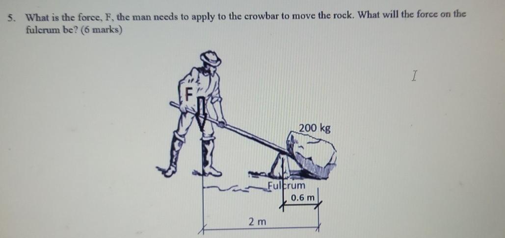 Solved 5. What is the force, F, the man needs to apply to | Chegg.com