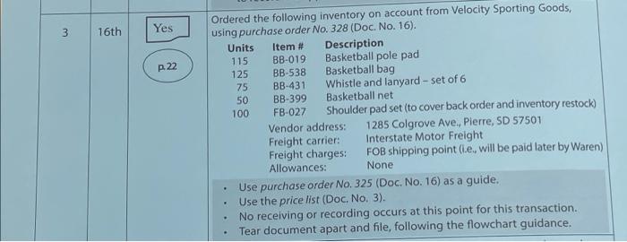 Solved Transaction #3 Dec 16th. Ordered the following | Chegg.com