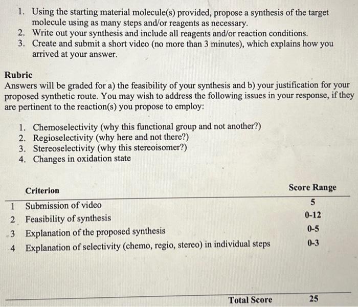 Solved Propose a synthesis of the target molecule from the | Chegg.com