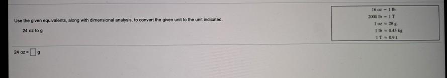 Solved Use the given equivalents, along with dimensional | Chegg.com