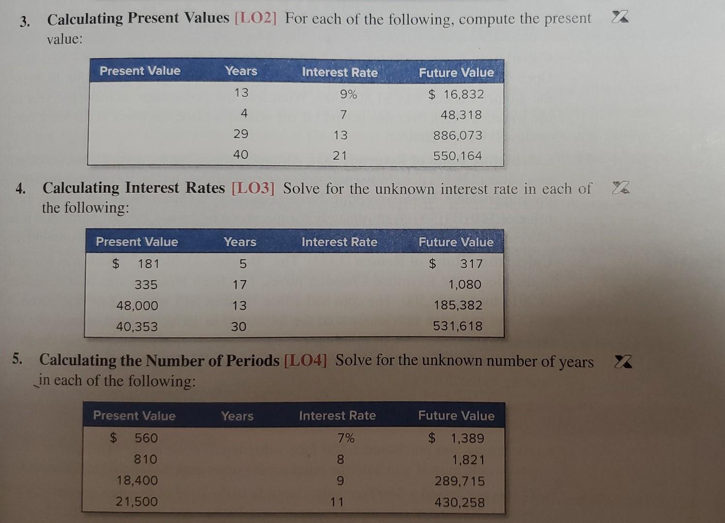 Solved 3. Calculating Present Values [LO2] For each of the | Chegg.com