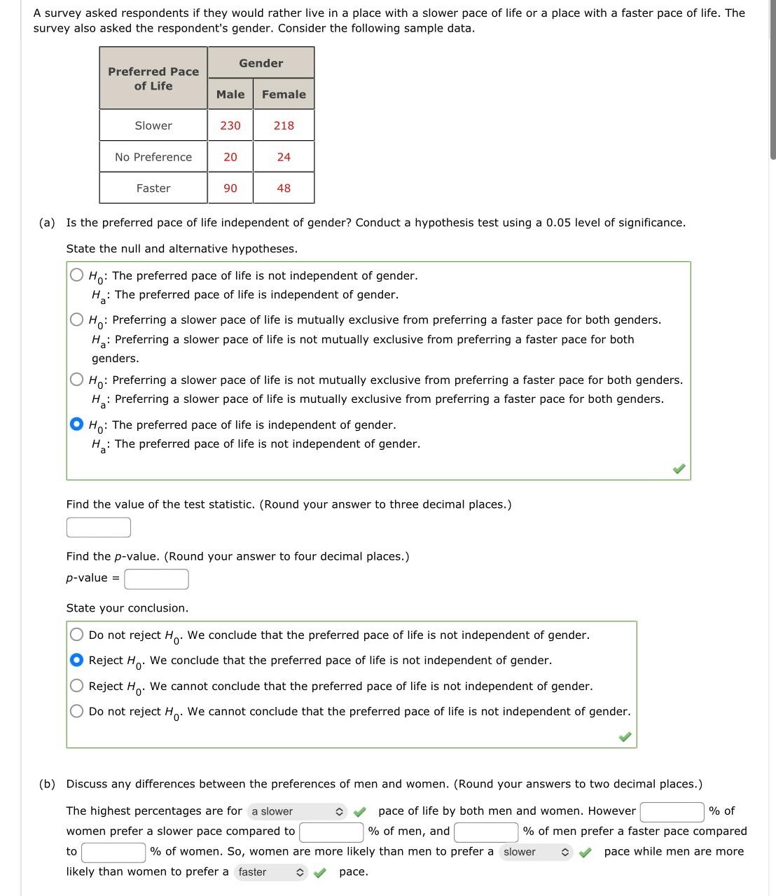 Solved Test Statistic P Value And Part B Needed 7195