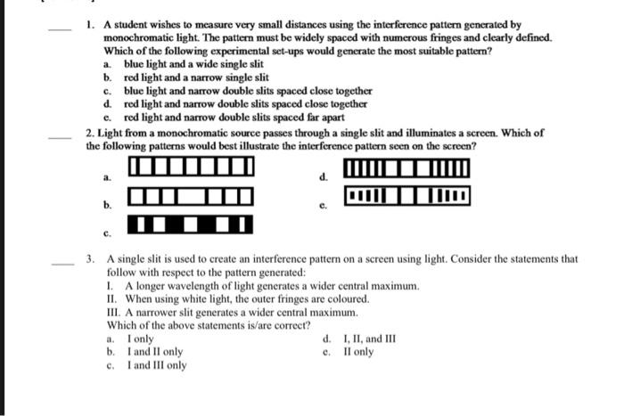 Solved 1. A student wishes to measure very small distances | Chegg.com