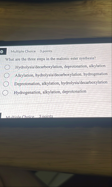 Solved Multiple Choice - 3 ﻿pointsWhat are the three steps | Chegg.com