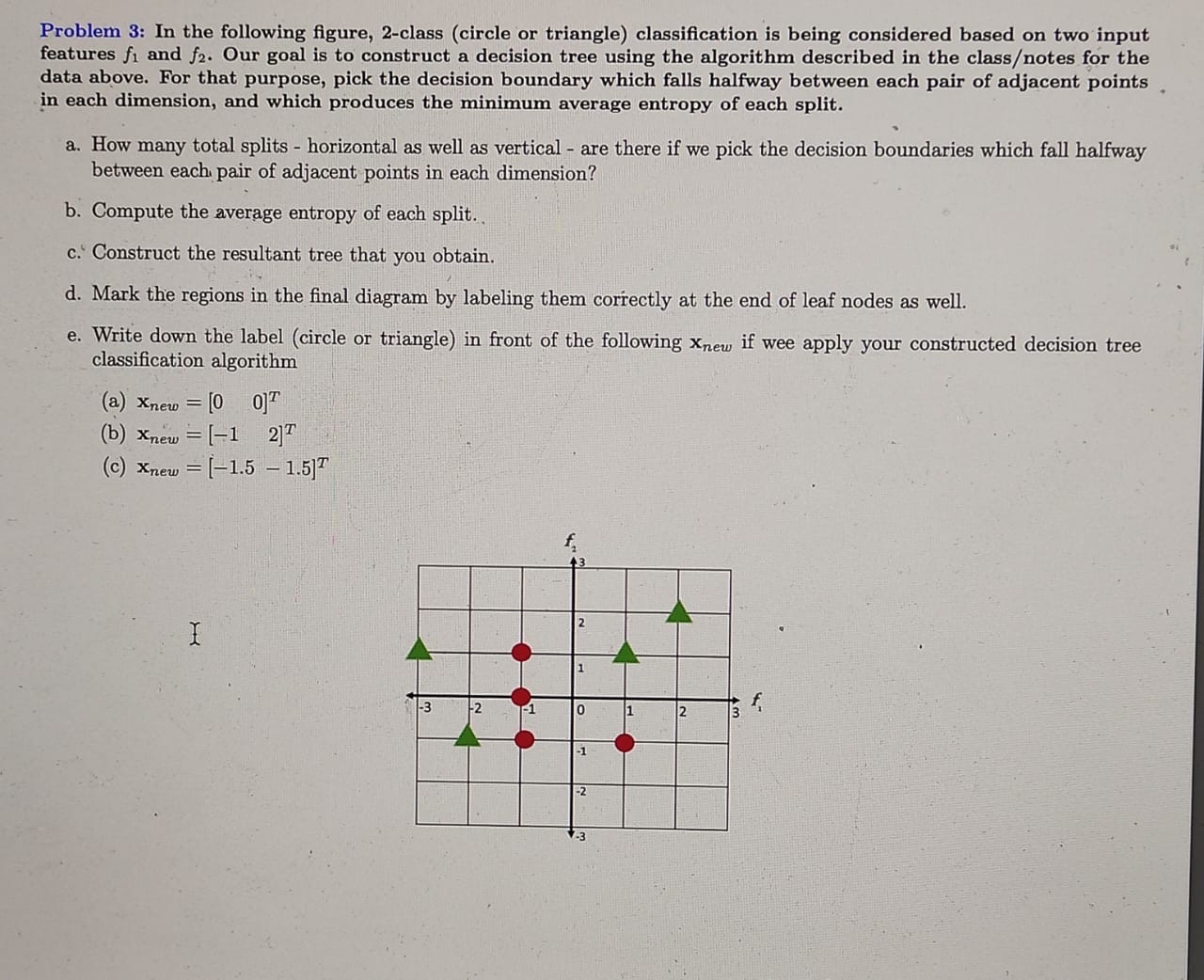 Solved Problem 3: In the following figure, 2-class (circle | Chegg.com