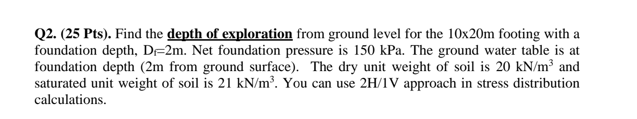 Q2. (25 ﻿Pts). ﻿Find the depth of exploration from | Chegg.com