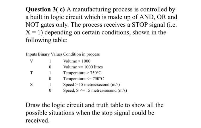 Solved Question 3( c) A manufacturing process is controlled | Chegg.com