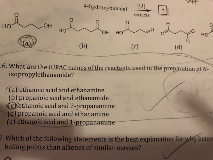 Solved VH+ 4-hydroxybutanal [O] excess 4-hydroxybutanal com | Chegg.com