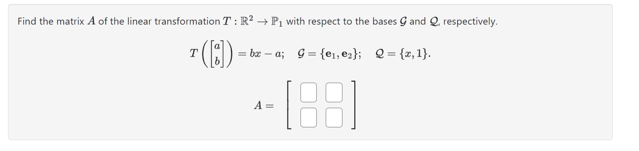 Solved Find the matrix A ﻿of the linear transformation | Chegg.com