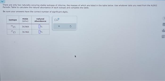 Solved There are only two naturally-occuring stable isotopes | Chegg.com