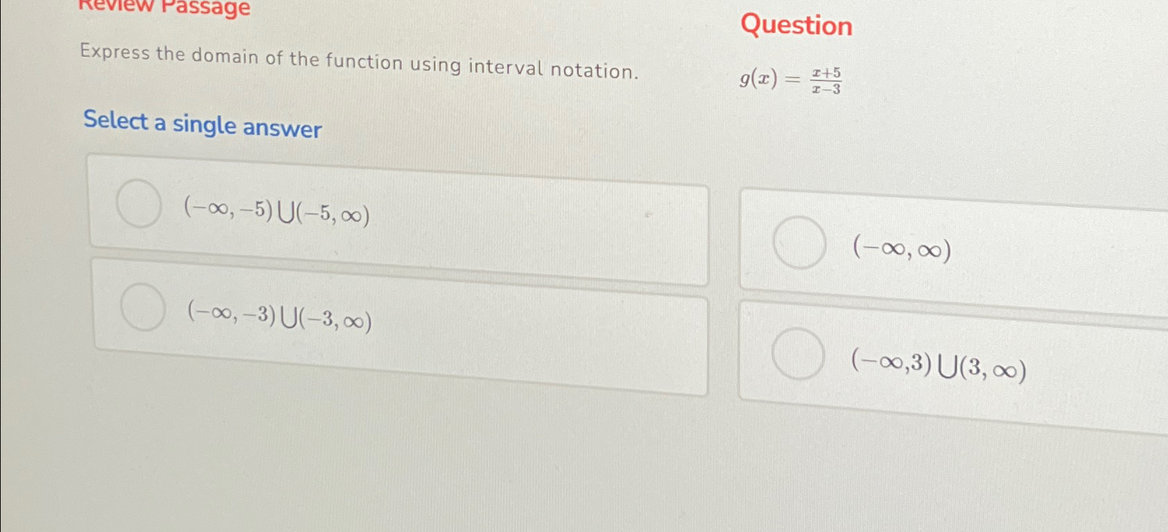Solved Express the domain of the function using interval | Chegg.com